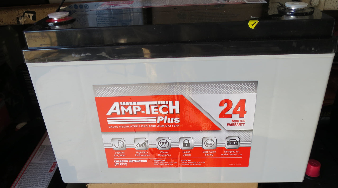 Amptech 120 Amp hour AGM Battery – Wynnum Battery Service