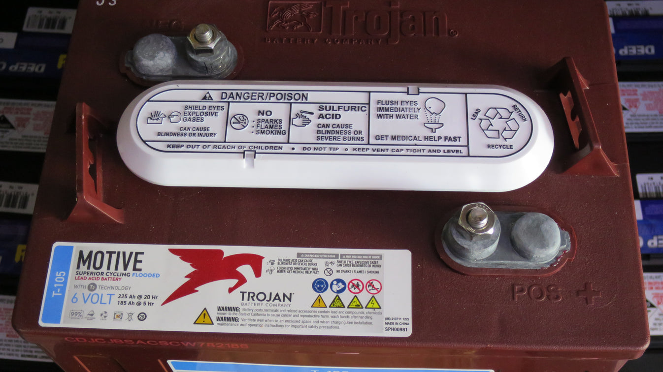 Trojan 6v T105 225 Amp Hour Deep Cycle Battery – Wynnum Battery Service